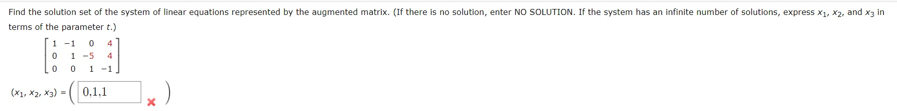 Solved Find the solution set of the system of linear | Chegg.com