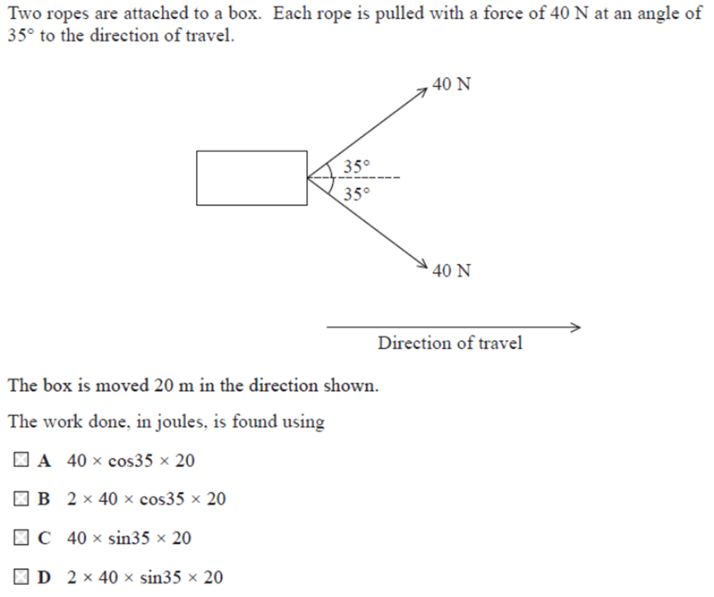 Solved Two ropes are attached to a box. Each rope is pulled | Chegg.com