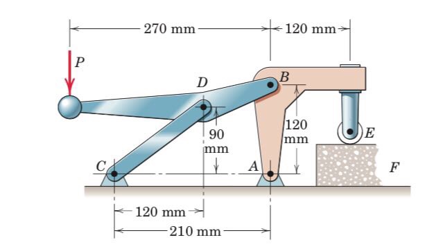 Solved Determine the vertical clamping force at E in terms | Chegg.com Solved Determine the vertical clamping force at E in terms | Chegg.com