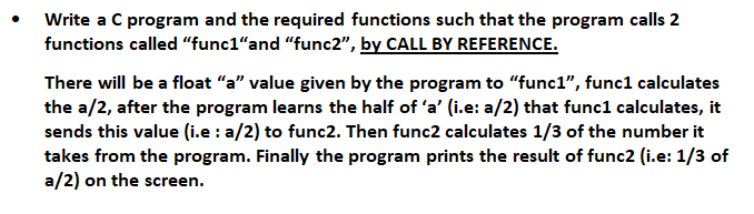Solved Write a C program and the required functions such | Chegg.com