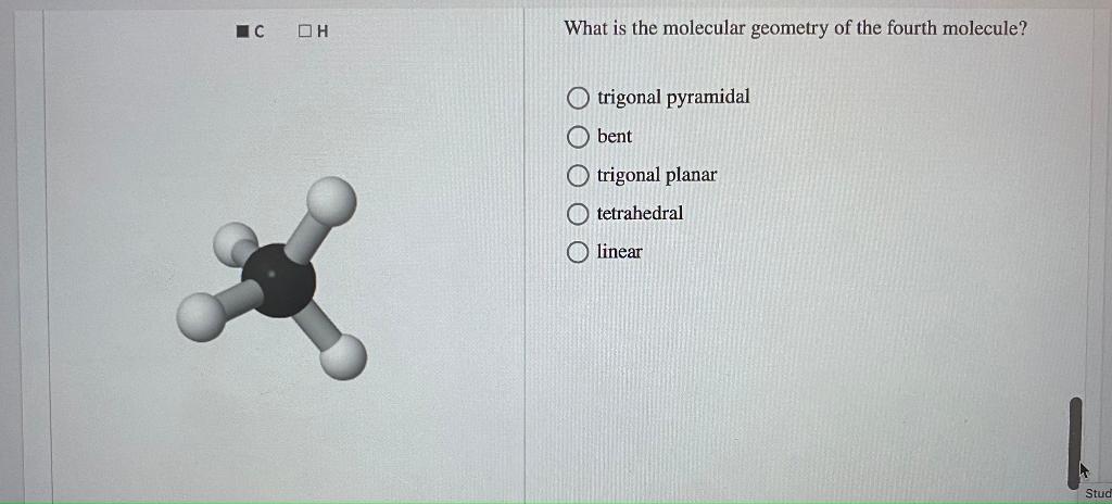 Solved The three-dimensional structures of four molecules | Chegg.com