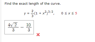 Solved Find the exact length of the curve. | Chegg.com