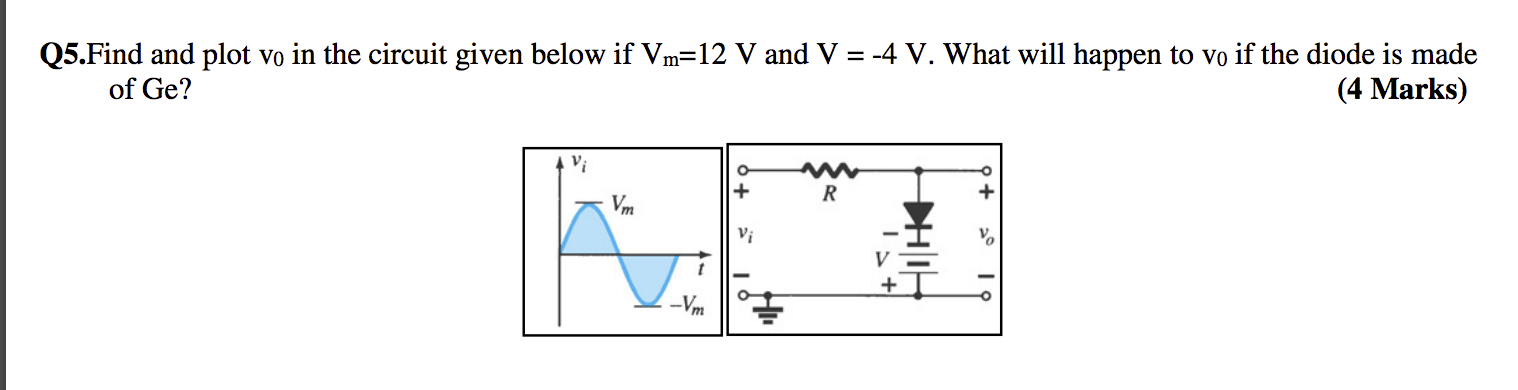 Solved Q5.Find and plot vo in the circuit given below if | Chegg.com