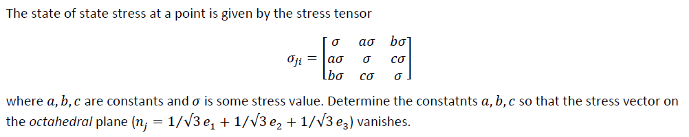 Solved The state of state stress at a point is given by the | Chegg.com