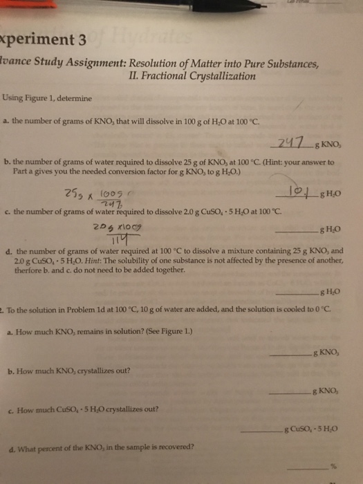 xperiment 3 lvance Study Assignment: Resolution of | Chegg.com