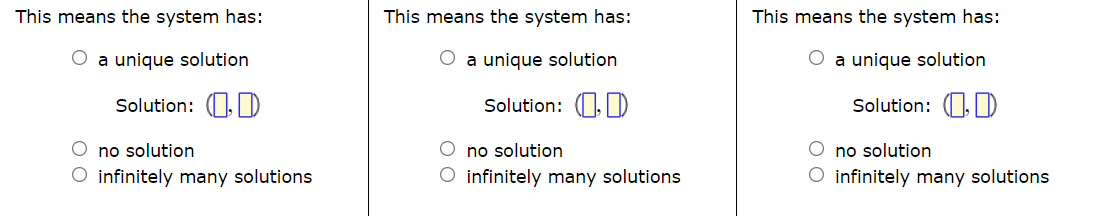Solved For each system of linear equations shown below, | Chegg.com
