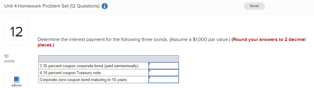 Solved Unit 4 Homework Problem Set (12 Questions) 0 Saved 11 | Chegg.com