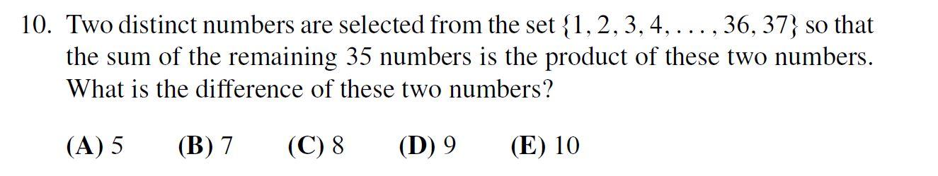 Solved 10. Two distinct numbers are selected from the set | Chegg.com