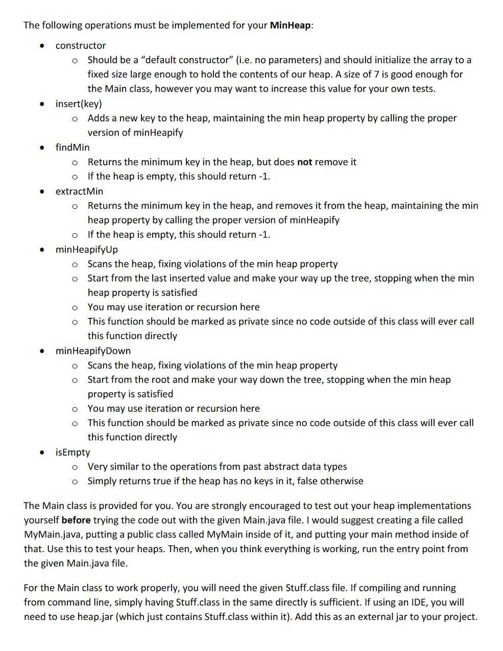 Solved Program \#7 (follows: L9 - Heaps) Your objective is | Chegg.com