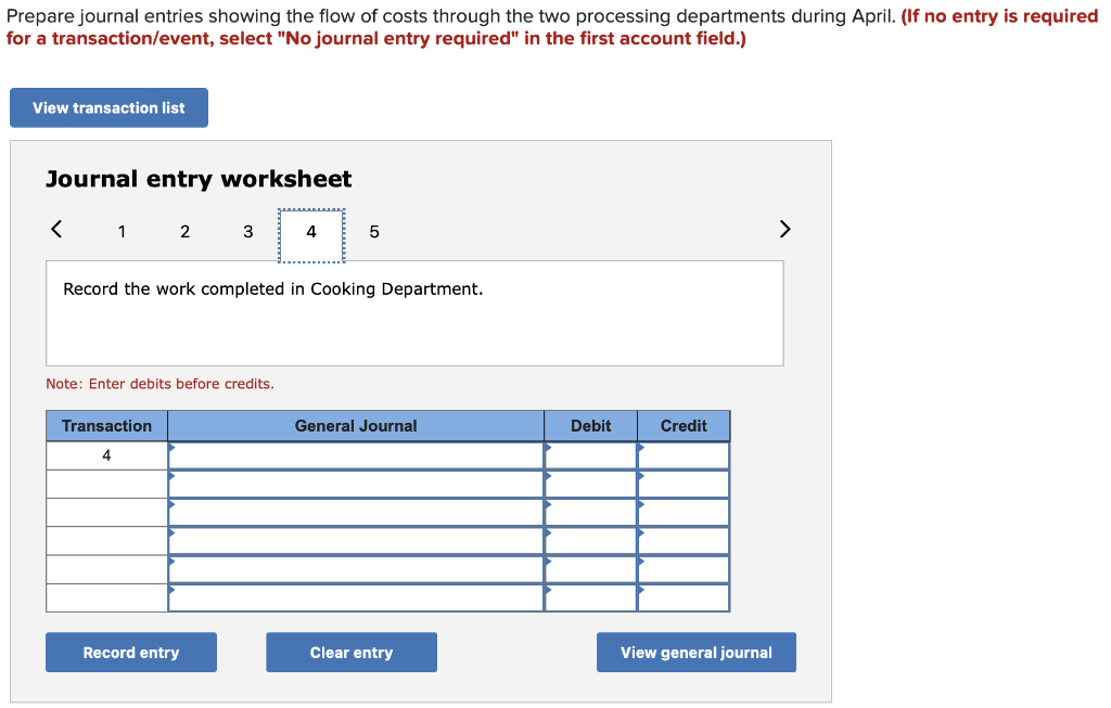 Solved Exercise 4-7 (Static) Process Costing Journal Entries | Chegg.com