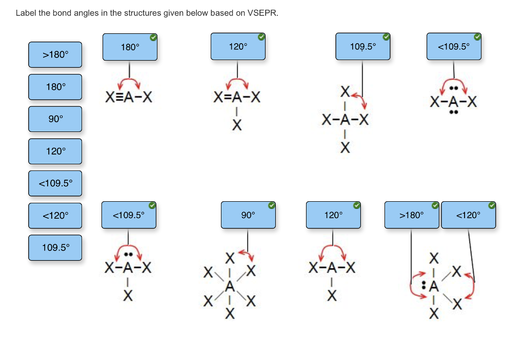 Solved Label the bond angles in the structures given below | Chegg.com