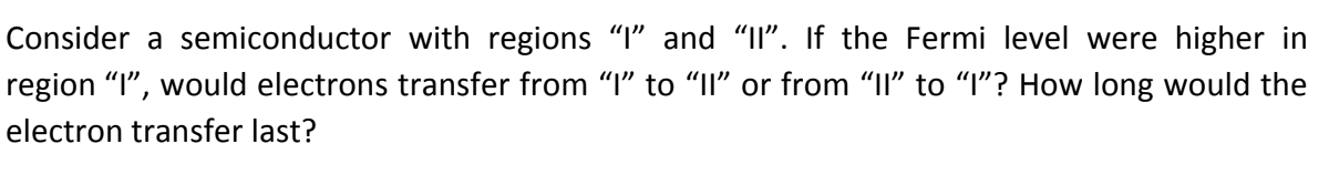 Solved Consider a semiconductor with regions "I" and "II". | Chegg.com