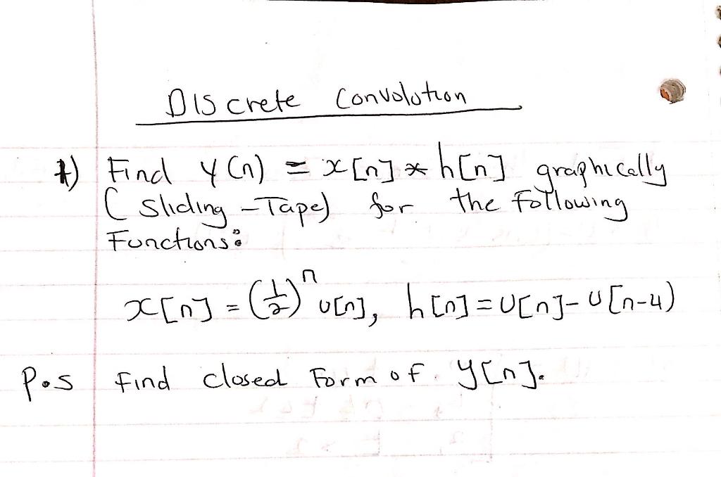 Solved Discrete convolution 7) Find y(n)=x[n]∗h[n] | Chegg.com
