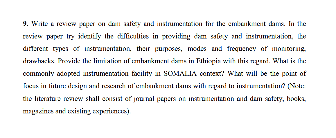 Solved Write a review paper on dam safety and | Chegg.com