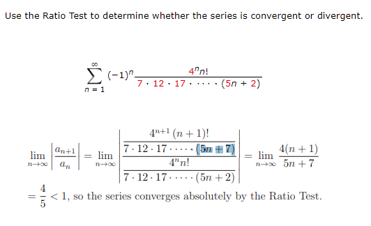 Solved Calculus II: Ratio Test and factorials question I | Chegg.com