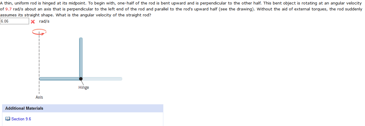 Solved A thin, uniform rod is hinged at its midpoint. To | Chegg.com