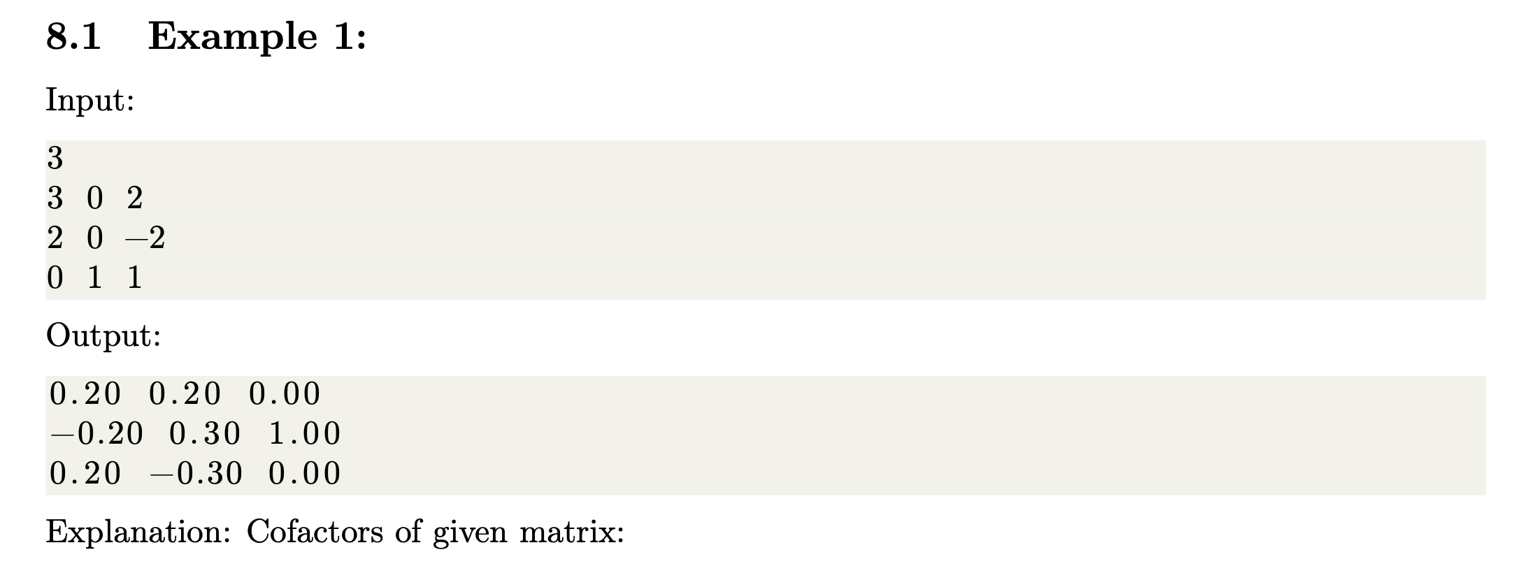 Solved 8 Inverse of Matrix Given N&N square matrix, write a | Chegg.com