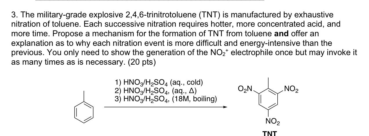 Solved 3. The military-grade explosive 2,4,6-trinitrotoluene | Chegg.com