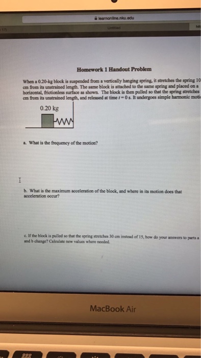 When a 0.20-kg block is suspended from a vertically | Chegg.com