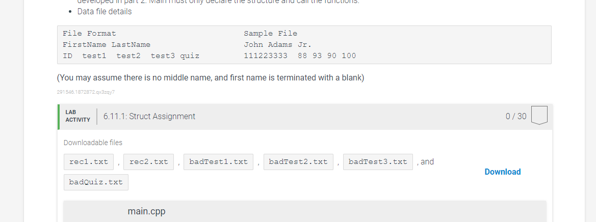 Solved 6.11 Struct Assignment Write a C++ program to prompt | Chegg.com