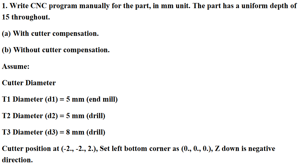 Solved R5 R10 40 24 15 16 32 50 1. Write CNC program | Chegg.com