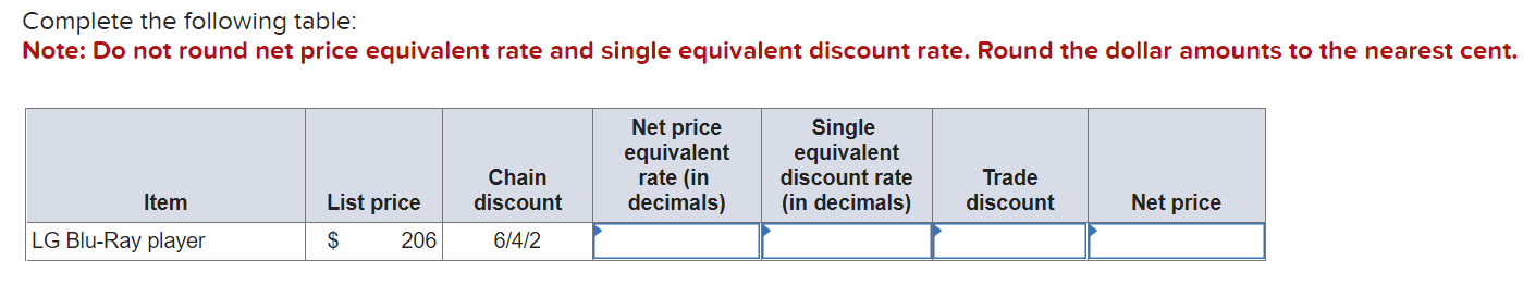 Solved Complete the following table: Note: Do not round net | Chegg.com