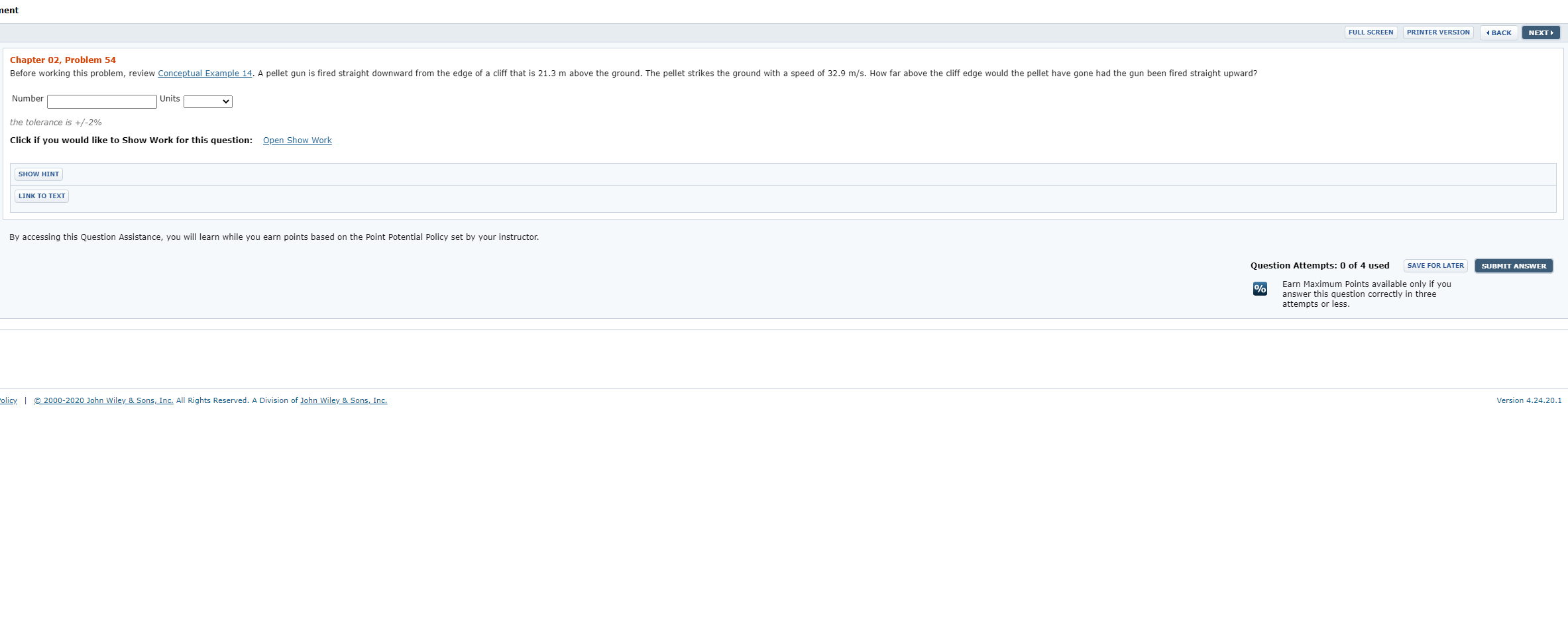 Solved nent FULL SCREEN PRINTER VERSION A BACK NEXT Chapter | Chegg.com