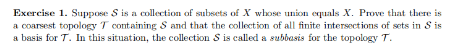 Solved Exercise 1. Suppose S is a collection of subsets of X | Chegg.com