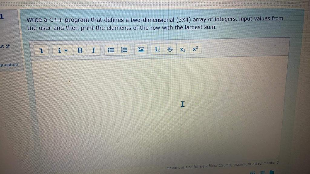 Solved 1 Write a C++ program that defines a two-dimensional | Chegg.com