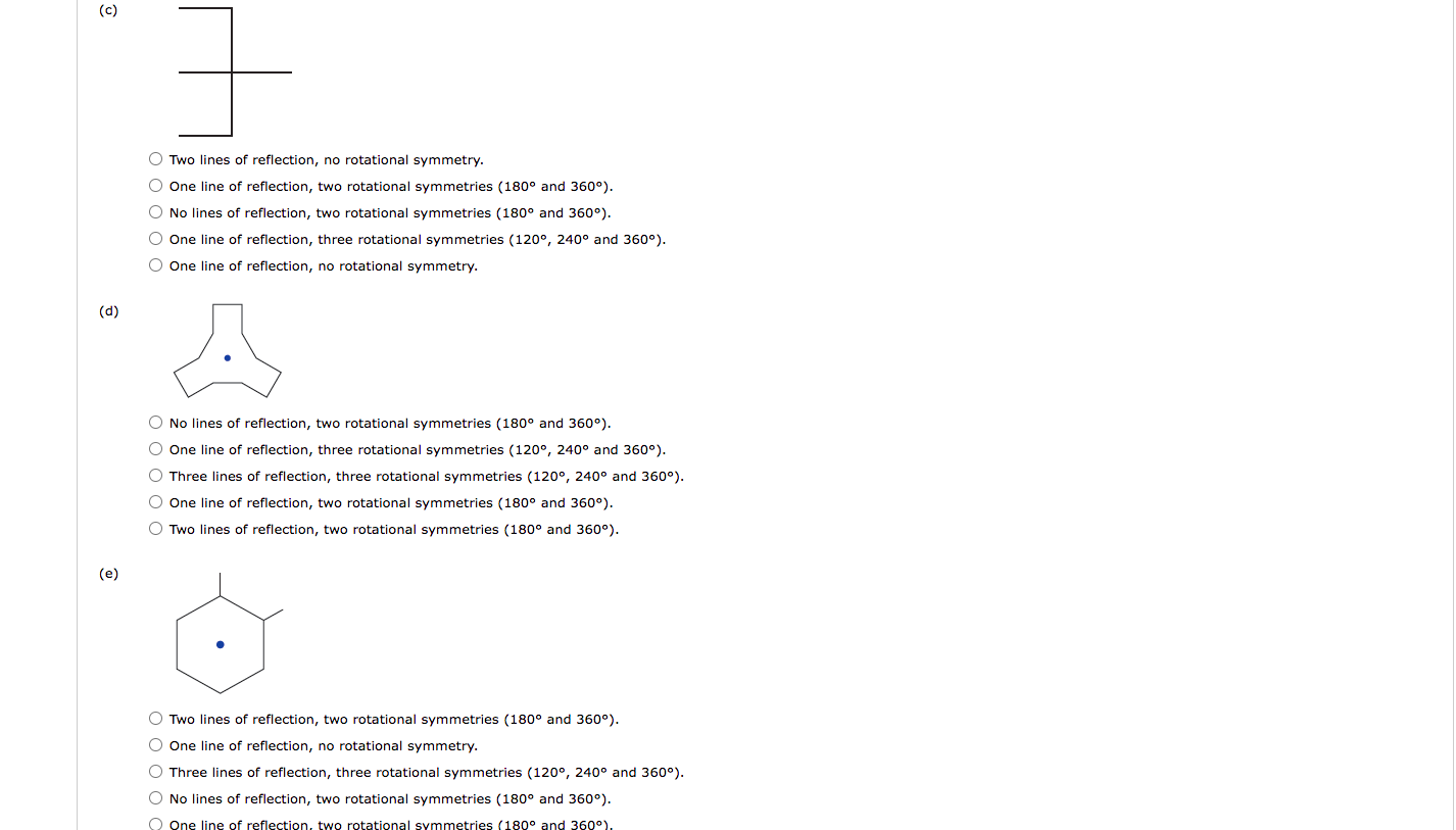 Solved Tthe Question Is What Are The Reflection Symmetries