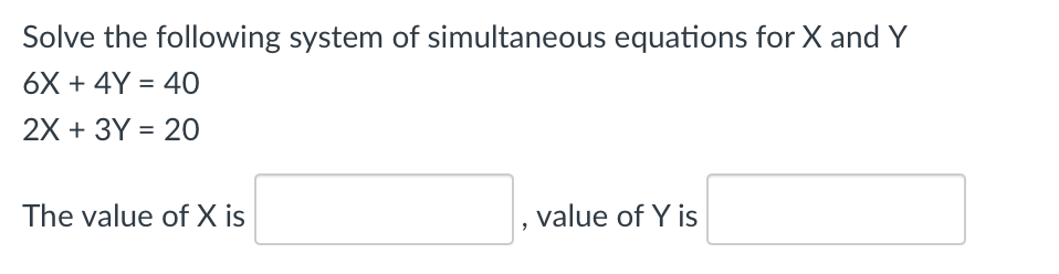 Solved Solve the following system of simultaneous equations | Chegg.com