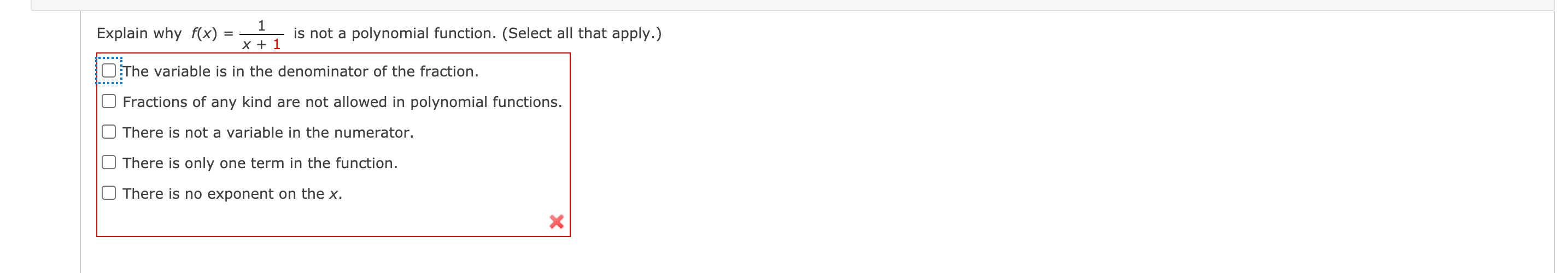 Solved Explain why f(x)=x+11 is not a polynomial function. | Chegg.com