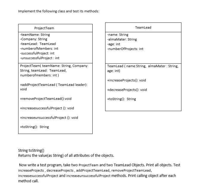 Solved Implement the following class and test its methods: | Chegg.com