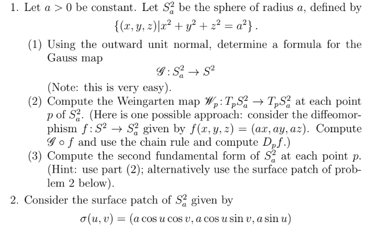 Solved *Only* need problem part 3 of problem 1. The surface | Chegg.com