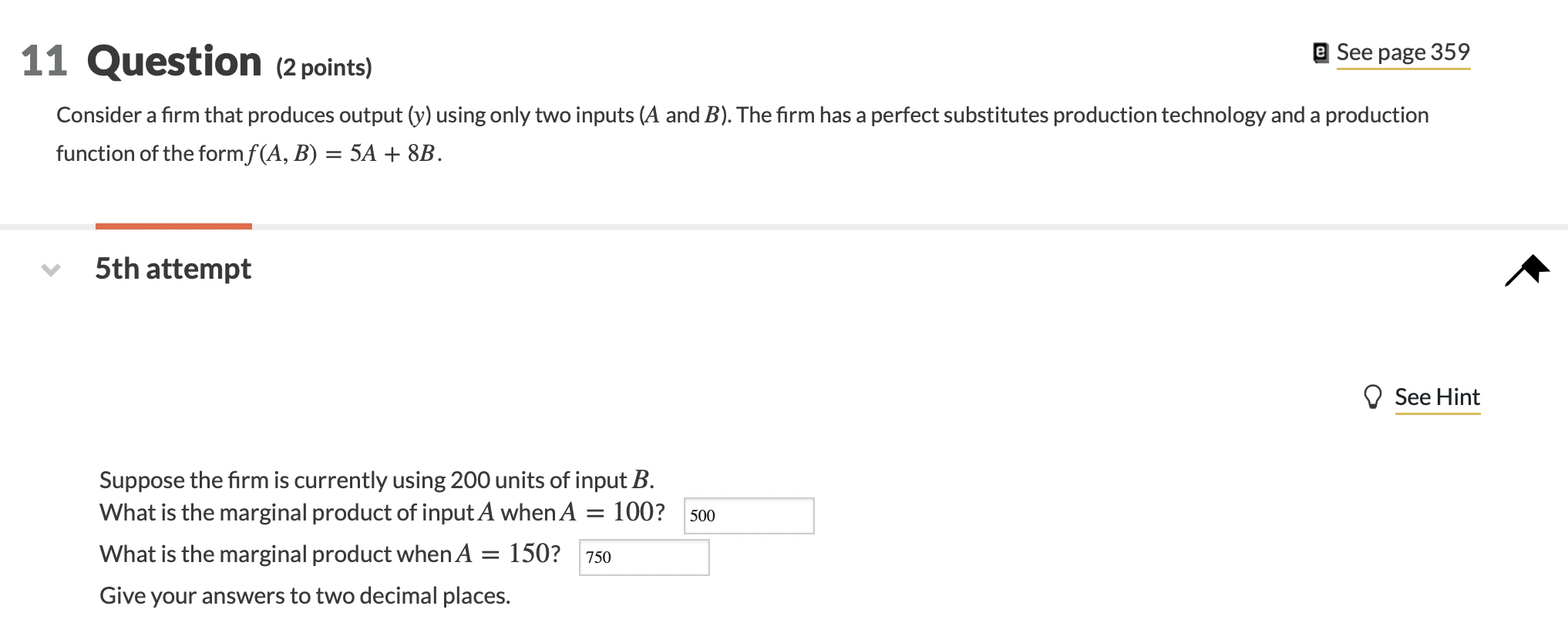 Solved 11 Question (2 points) e See page 359 Consider a firm | Chegg.com Solved 11 Question (2 points) e See page 359 Consider a firm | Chegg.com