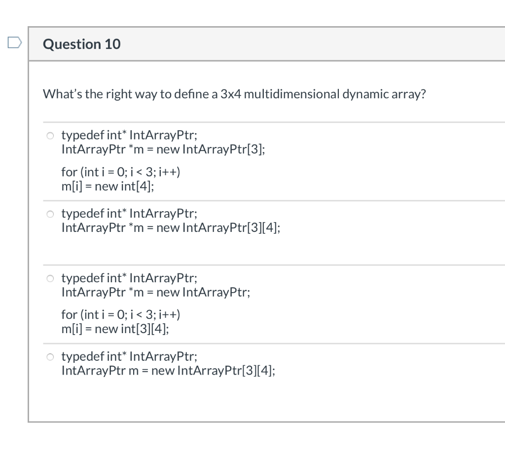 Solved Question 1 One of the following declares a pointer | Chegg.com
