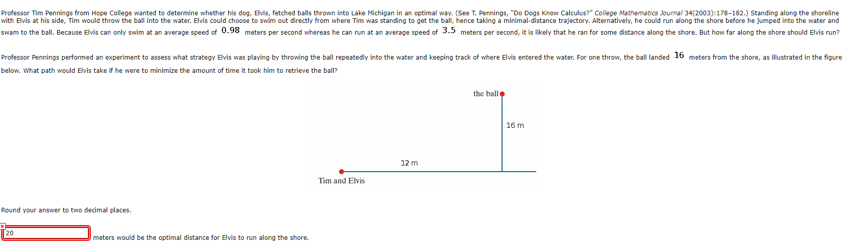 Solved Professor Tim Pennings from Hope College wanted to | Chegg.com