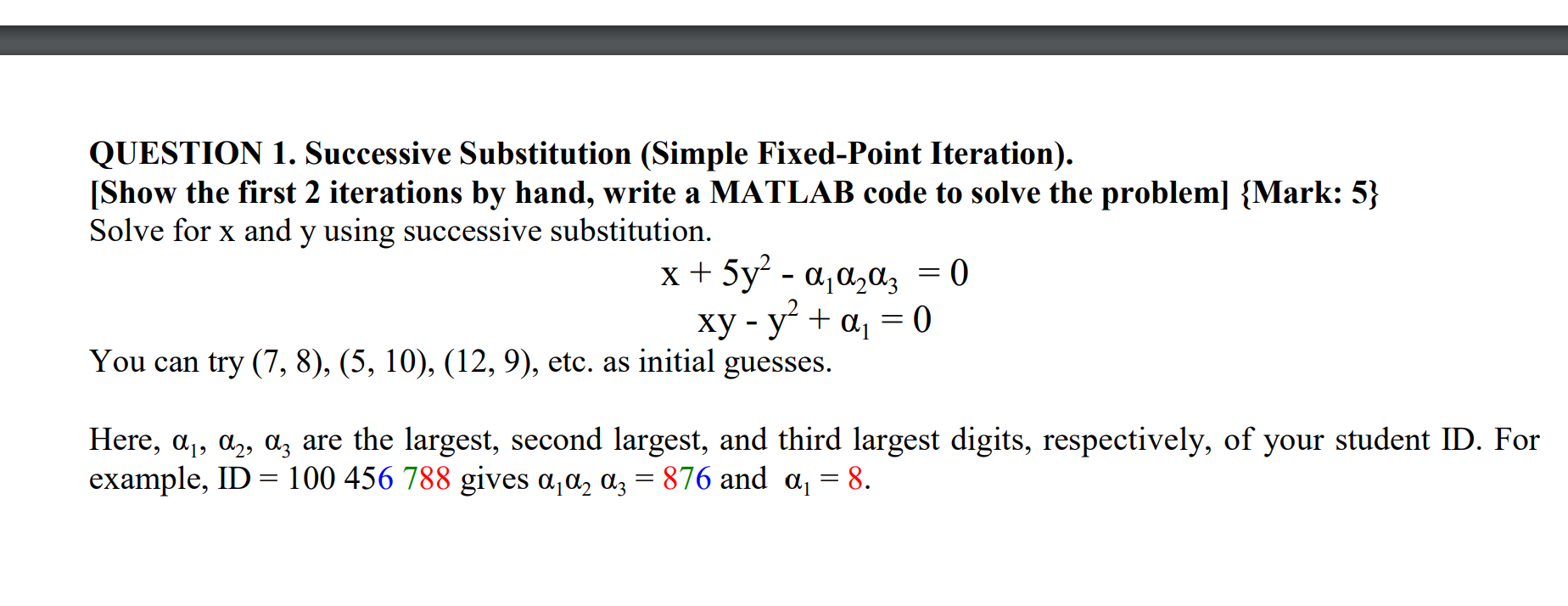 Solved X QUESTION 1. Successive Substitution (Simple | Chegg.com