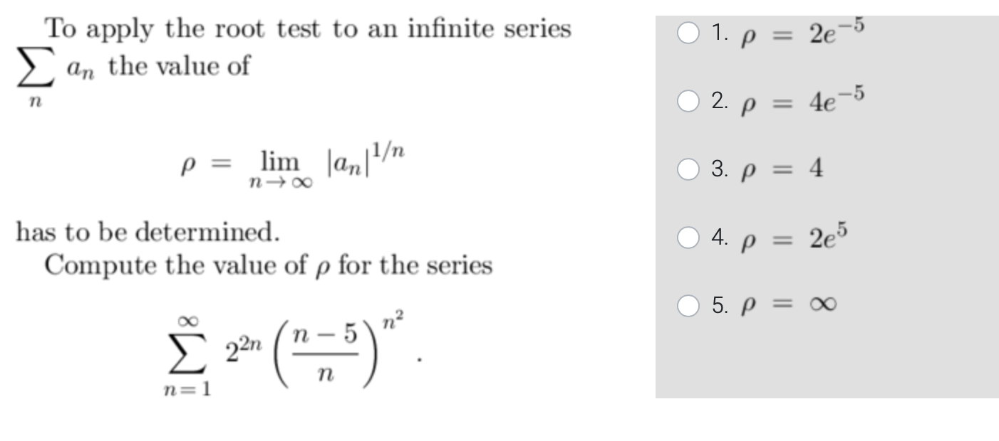 Solved To apply the root test to an infinite series 1. | Chegg.com