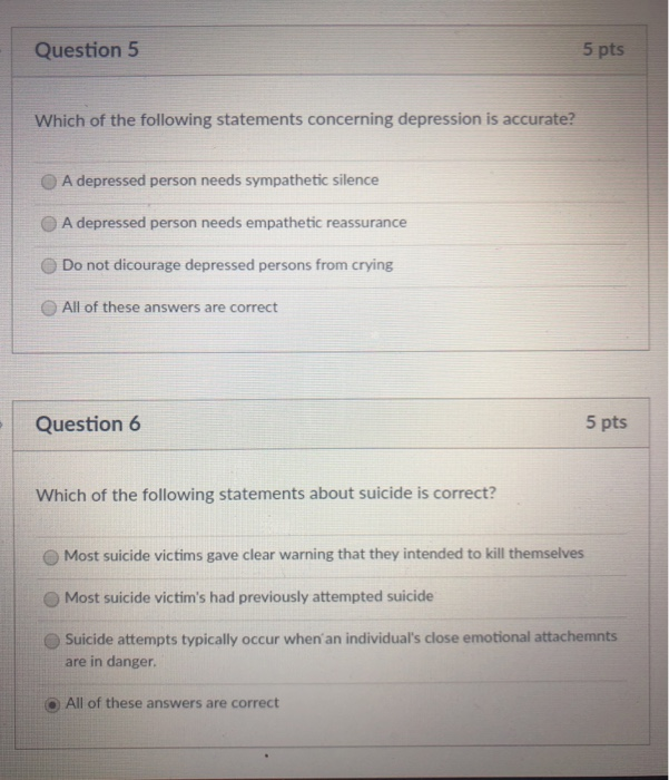 Solved 5 pts Question 5 Which of the following statements | Chegg.com