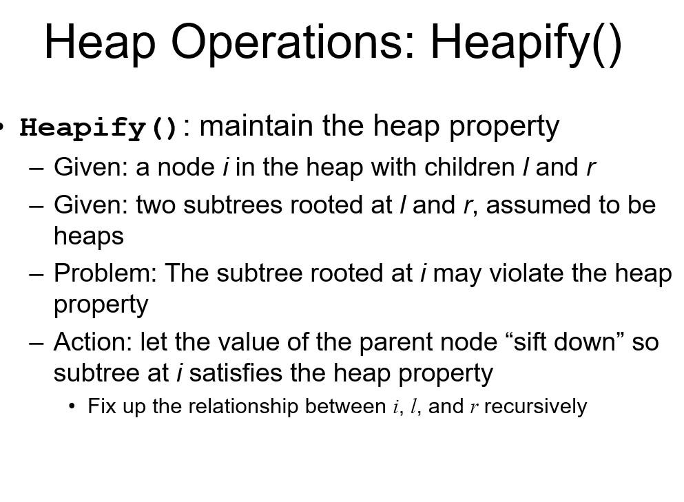 Solved 4. (35 points) Heap and heap sort. a. (3 points) Is | Chegg.com