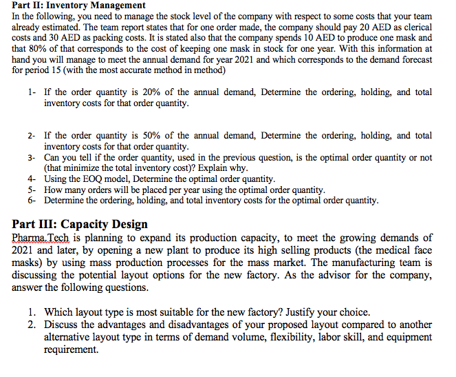 Solved Case Study: Demand Forecast, Inventory Management and | Chegg.com