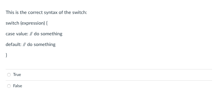 Solved This is the correct syntax of the switch: switch | Chegg.com