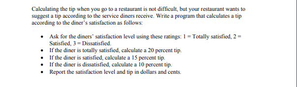 Solved Calculating the tip when you go to a restaurant is | Chegg.com