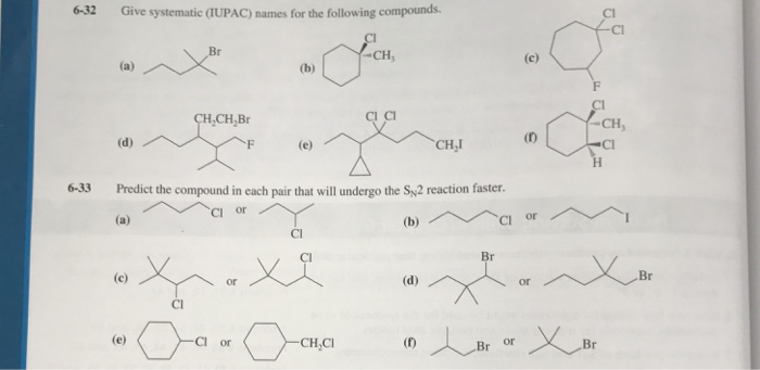 Solved Give systematic (IUPAC) names for the following | Chegg.com