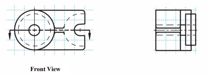 Solved Given the front and the right-side views for the | Chegg.com