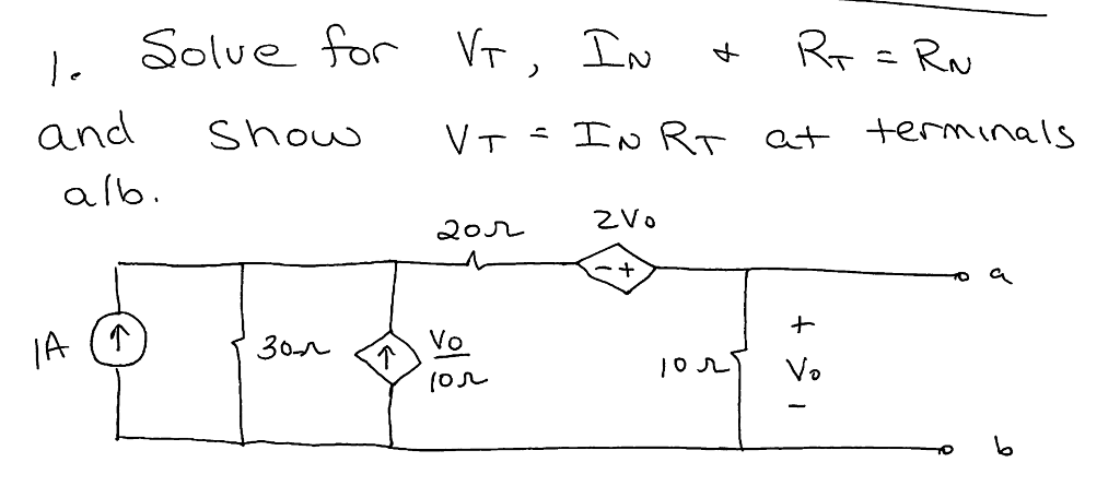 Solved Solve for Vt, In, Rt = Rn and show Vt = InRt at | Chegg.com