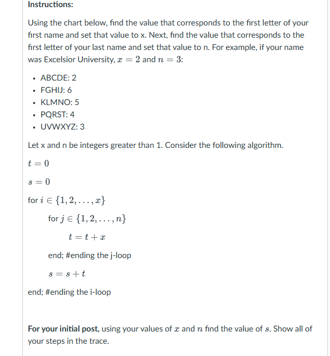 Solved Instructions:Using the chart below, find the value | Chegg.com