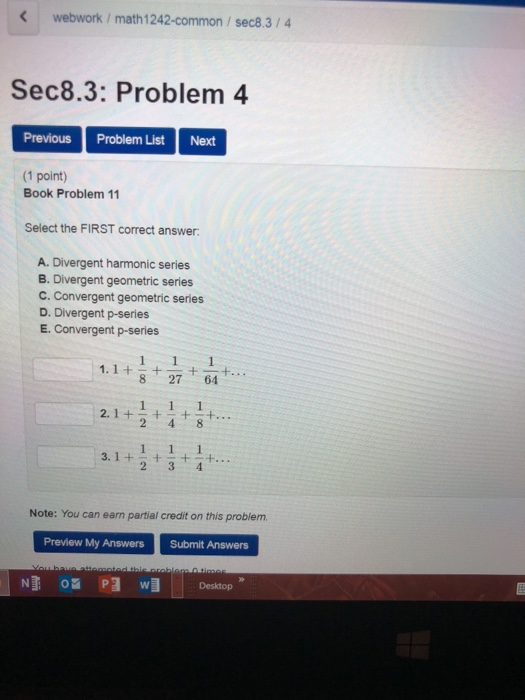 Solved Webwork Math 1242 Common Sec8 3 4 Sec8 3 Problem4