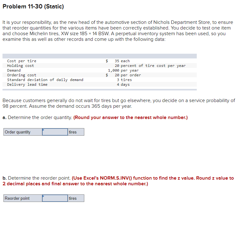 Solved Problem 11-30 (Static) It is your responsibility, as | Chegg.com